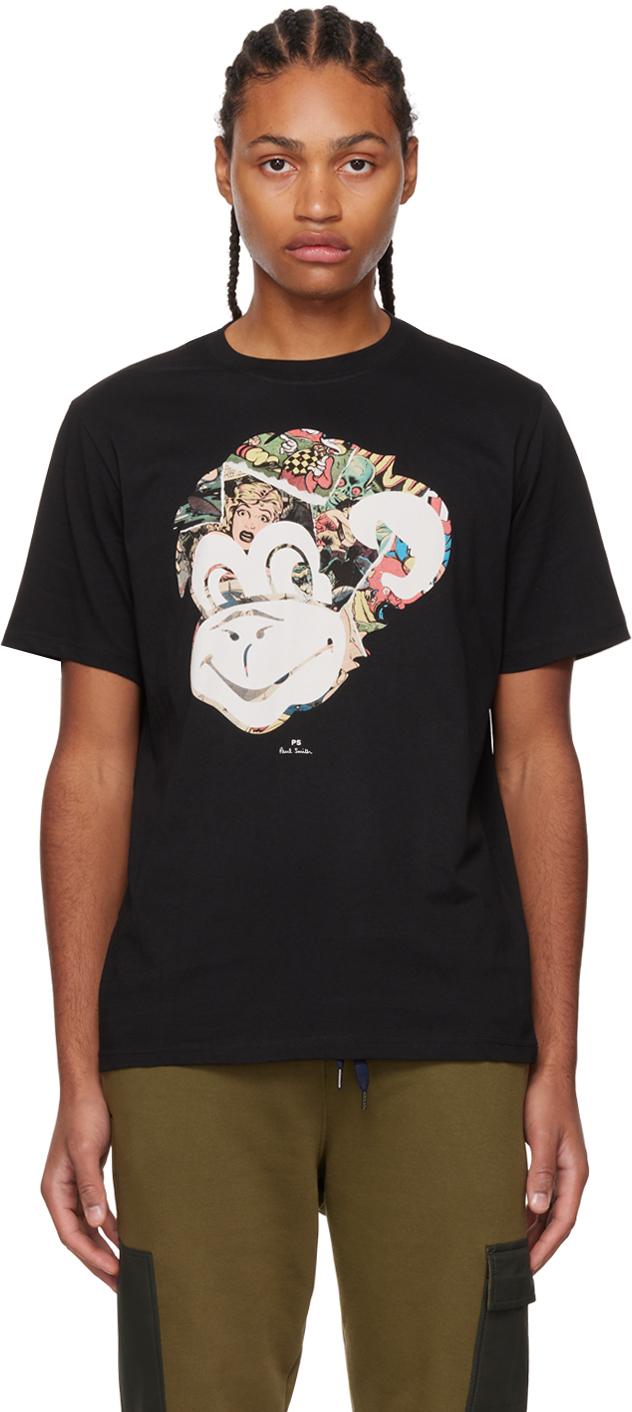 Paul Smith Comic Strip Monkey T-Shirt in Black for Men | Lyst