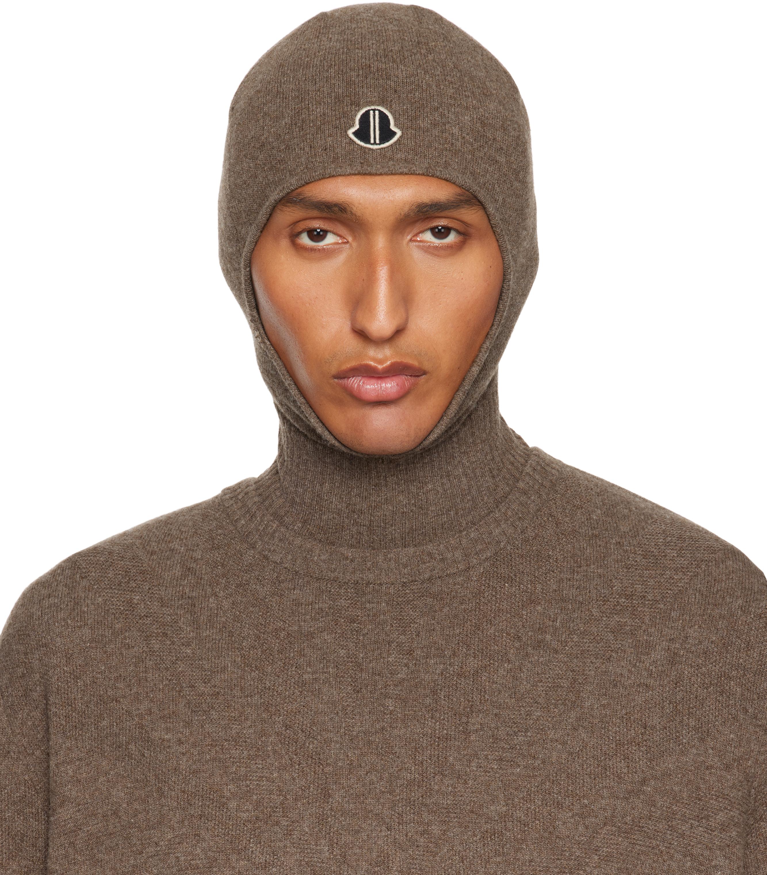 Rick Owens Moncler + Knit Skull Balaclava in Brown for Men | Lyst