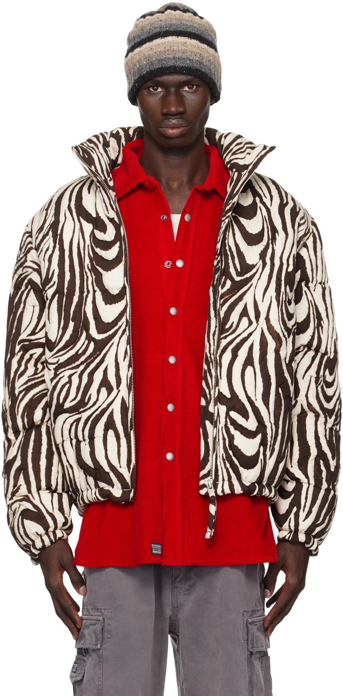 ERL Zebra Quilted Puffer Jacket in Red for Men | Lyst