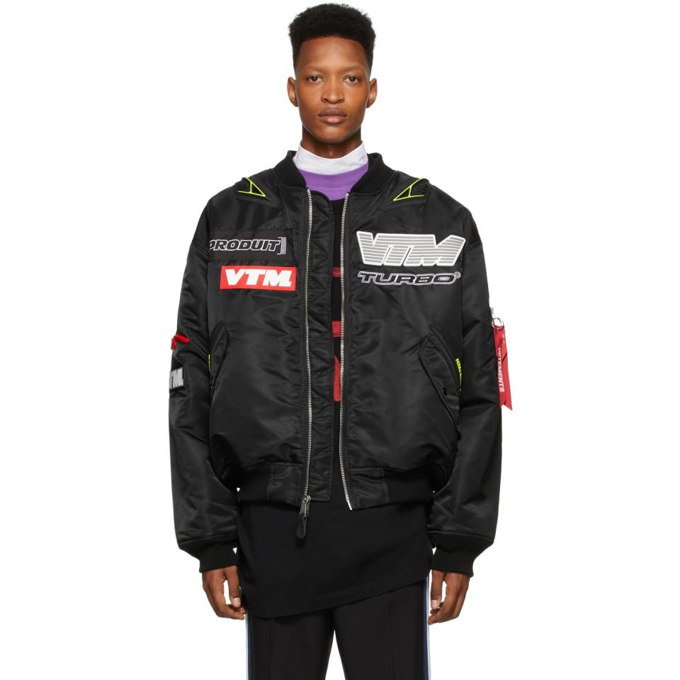 Vetements Motorcycle Bomber Jacket in Black for Men | Lyst