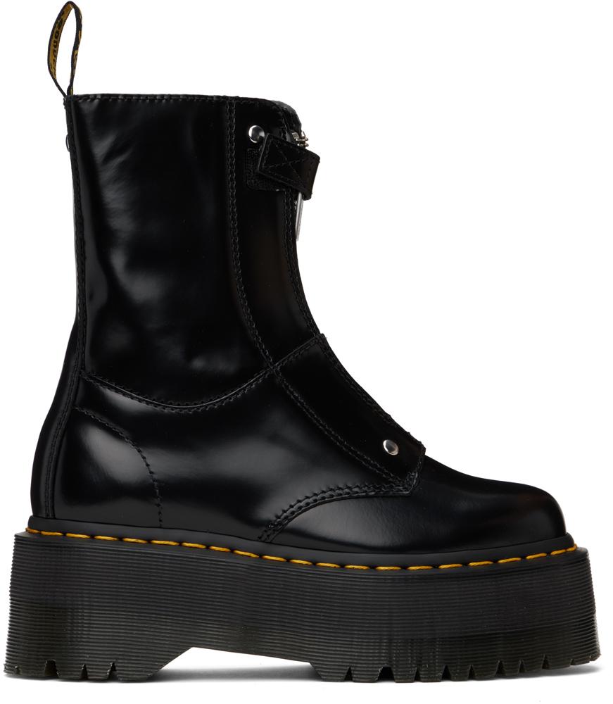 Dr. Martens Jetta Hi Max Buttero Leather Platform Boots in Black | Lyst UK