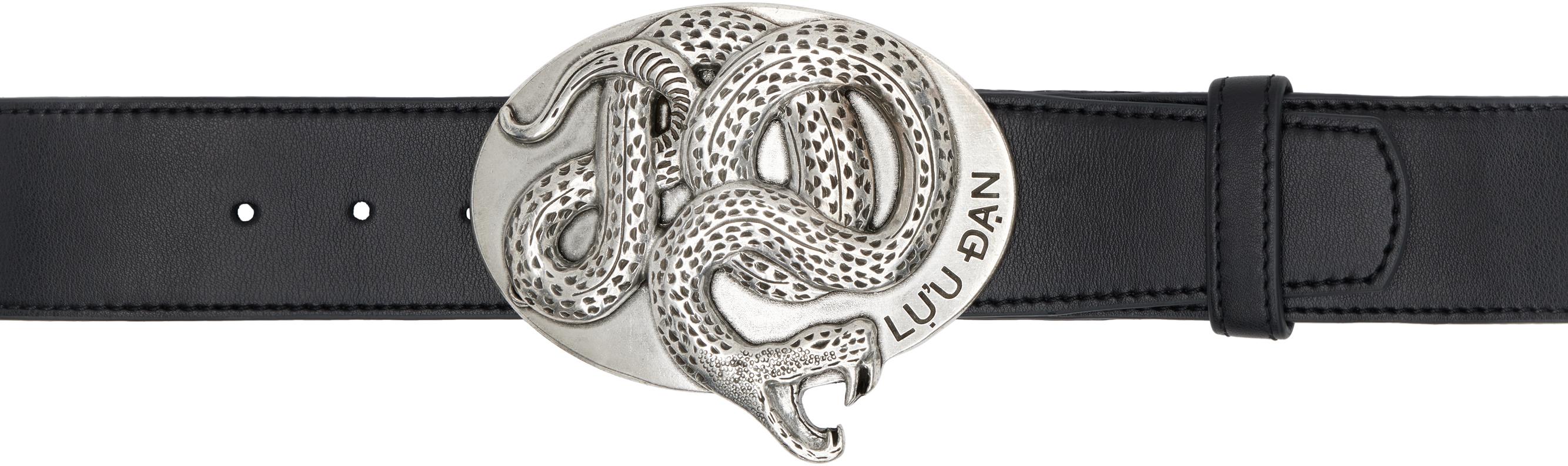 Lu'u Dan Twisted Snake Cowboy Belt in Black for Men | Lyst