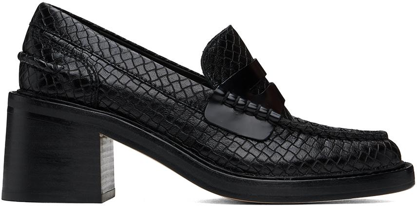 Rag & Bone Carter Leather Loafer Heels in Black | Lyst