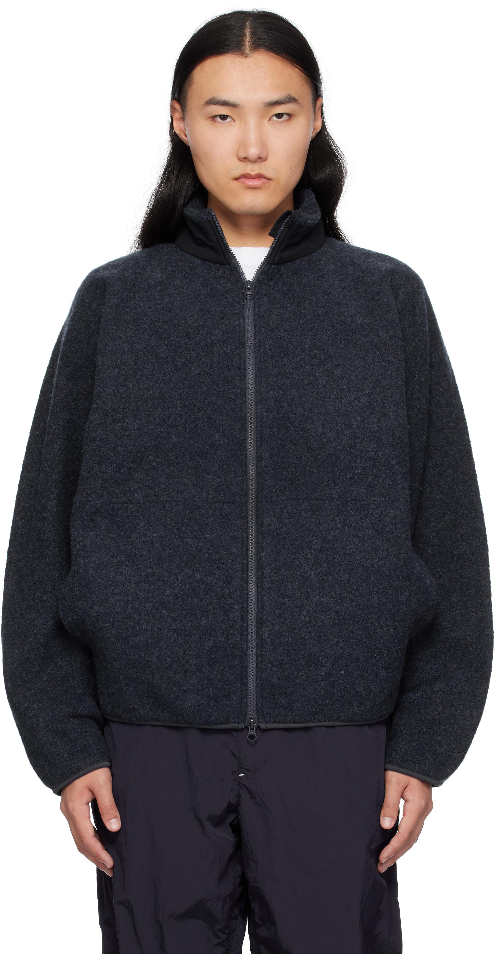 Nanamica Boiled Wool Zip Up Jacket in Blue for Men | Lyst