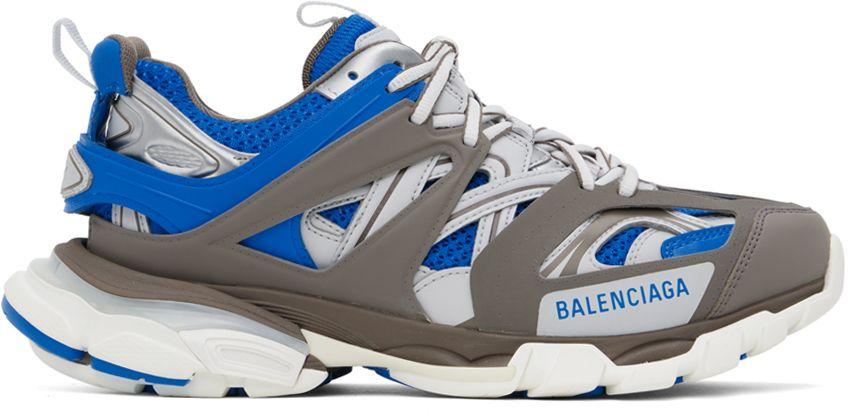 Balenciaga Brown & Blue Track Led Sneakers for Men | Lyst