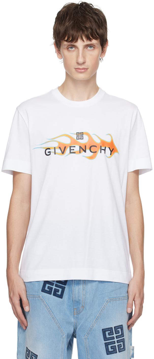 Givenchy White Flames T-shirt for Men | Lyst