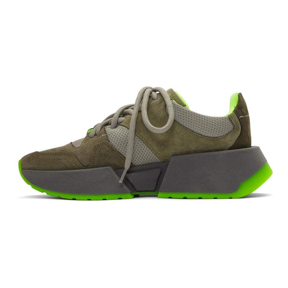 MM6 by Maison Martin Margiela Suede Khaki Chunky Low-top Sneakers in ...