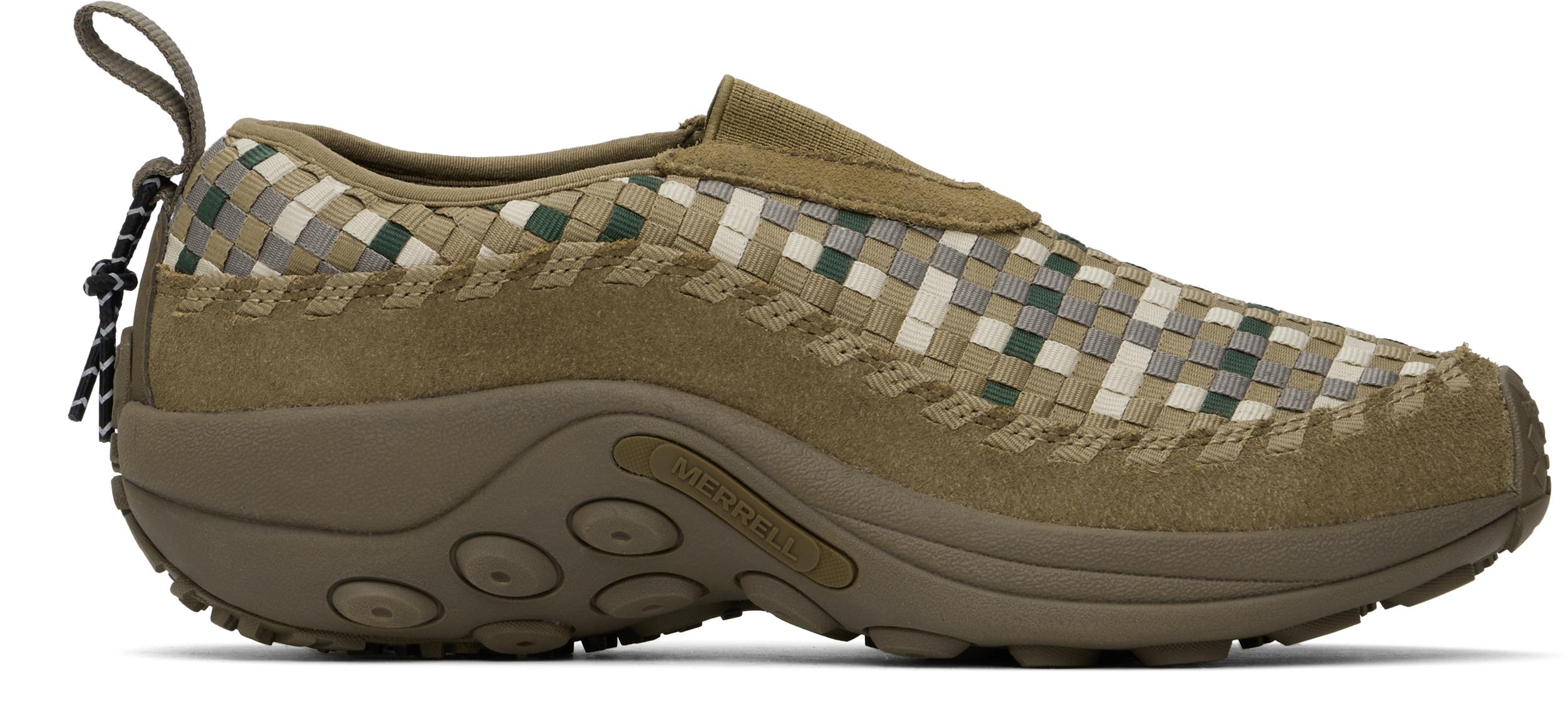 Merrell Khaki Jungle Moc Evo Woven Loafers in Black | Lyst