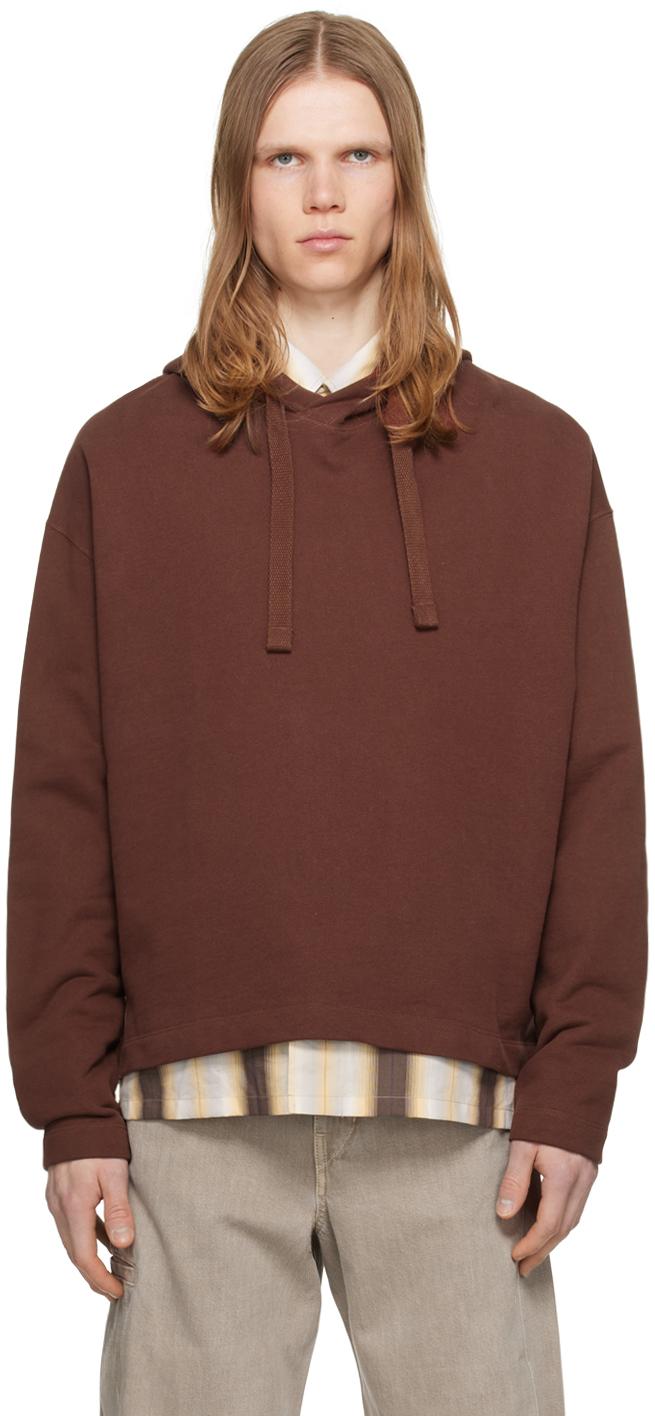 Lemaire Minimal Hoodie in Brown for Men | Lyst