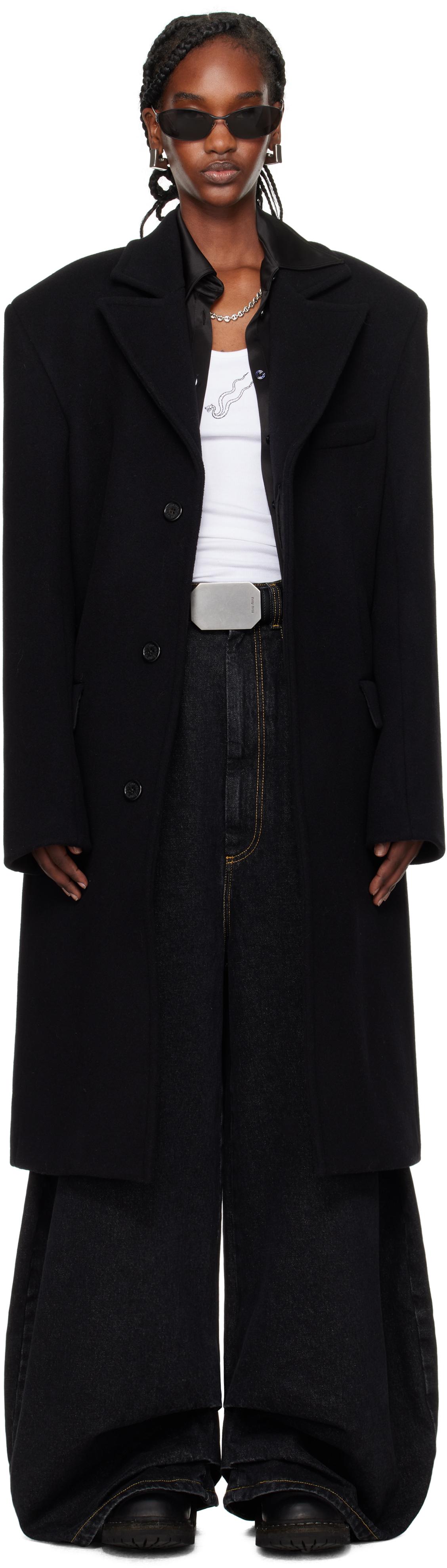 Lu'u Dan Heavy Coat in Black | Lyst