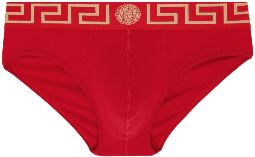 Versace Medusa Motif Jockstrap In Red For Men Lyst