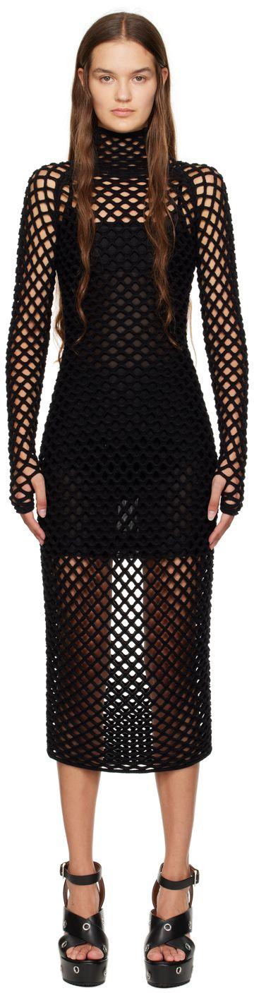 Alaïa Alaïa Cage Knit Maxi Dress In Black Lyst