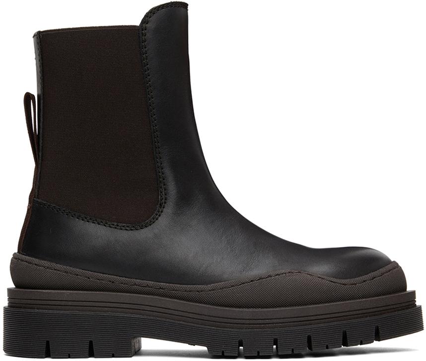 See By Chloé Leather Black Alli Boots Lyst Uk
