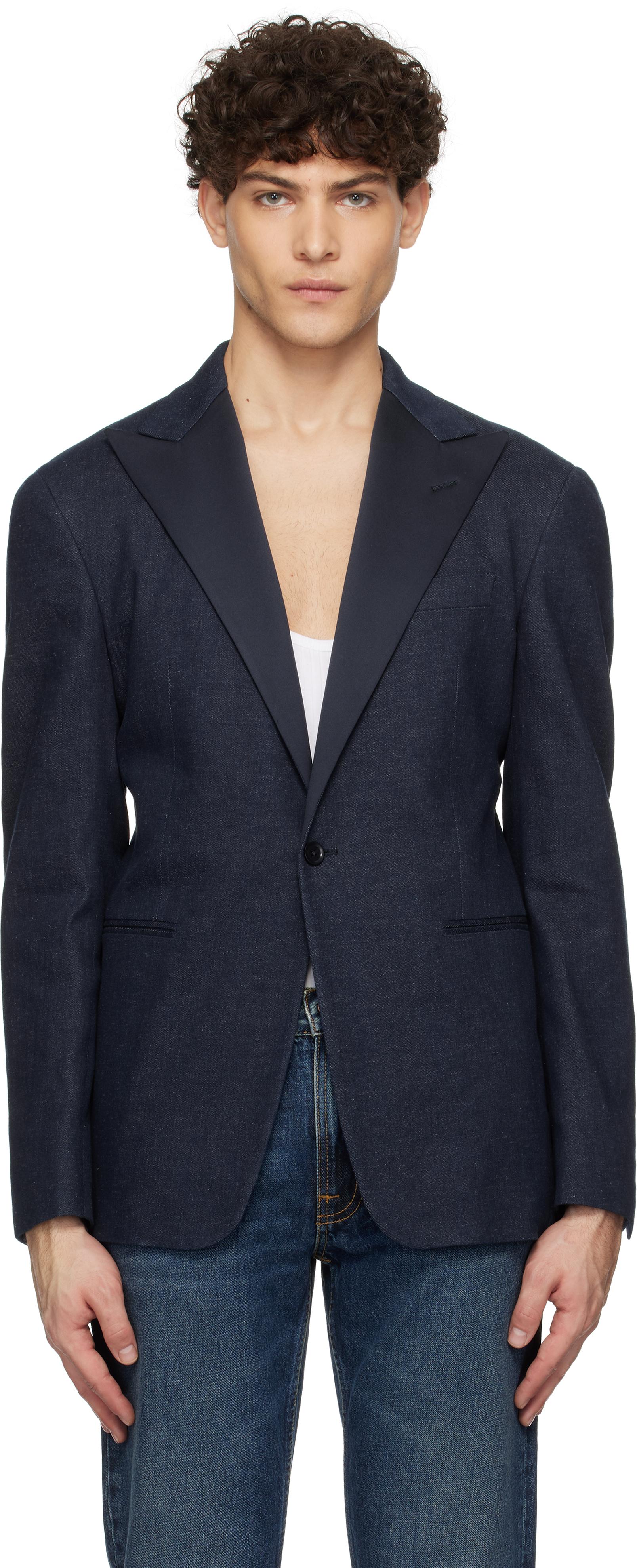 RRL Tuxedo Denim Blazer in Blue for Men | Lyst