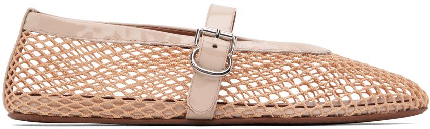 Alaïa Ala Strap Ballet Flats in Natural | Lyst