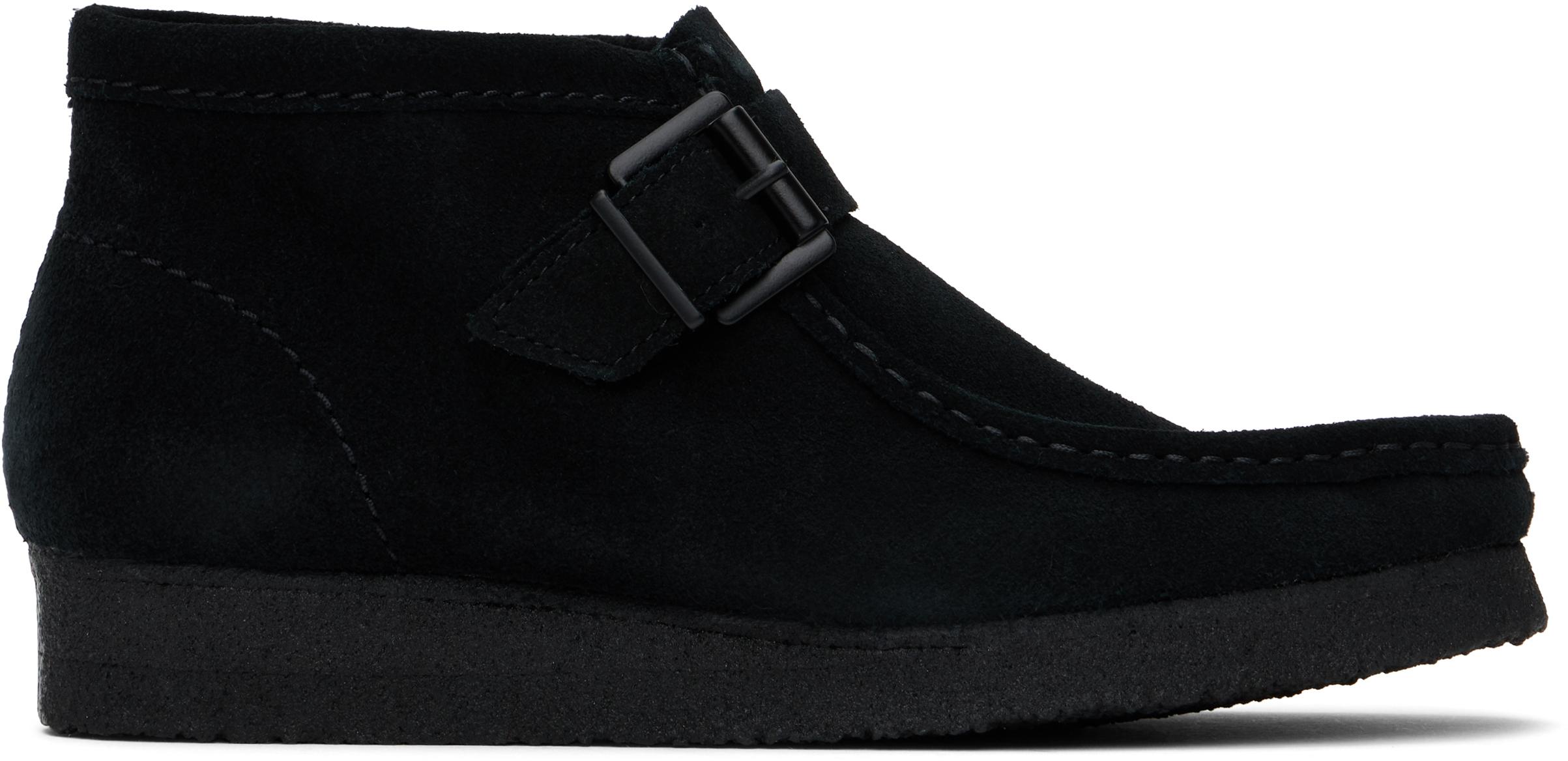 Clarks Wallabee Buckle Boots in Black | Lyst