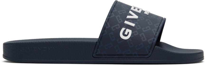 Givenchy Slide Flat Pool Slides in Black for Men | Lyst