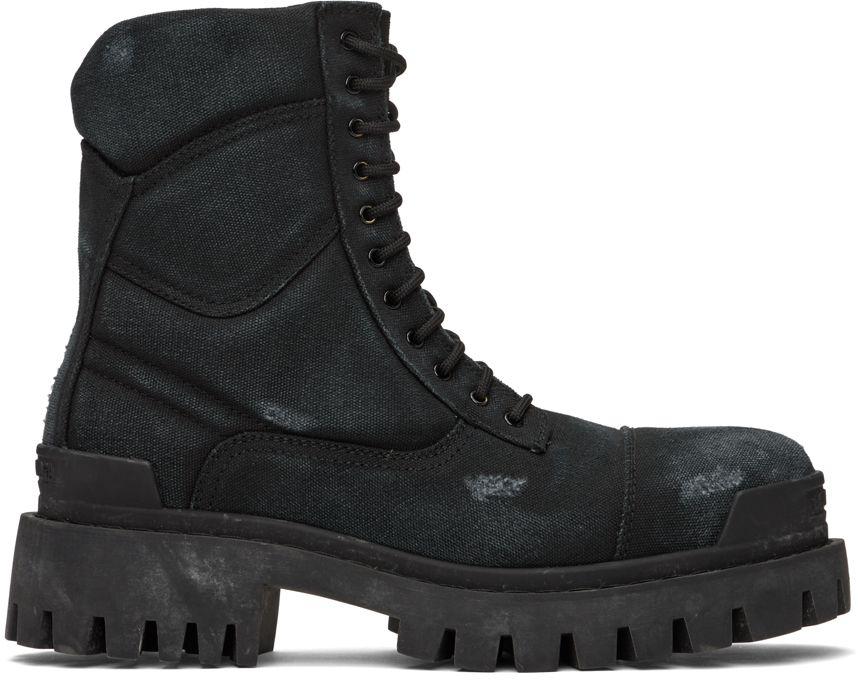 Balenciaga Black Combat Strike Boots for Men | Lyst