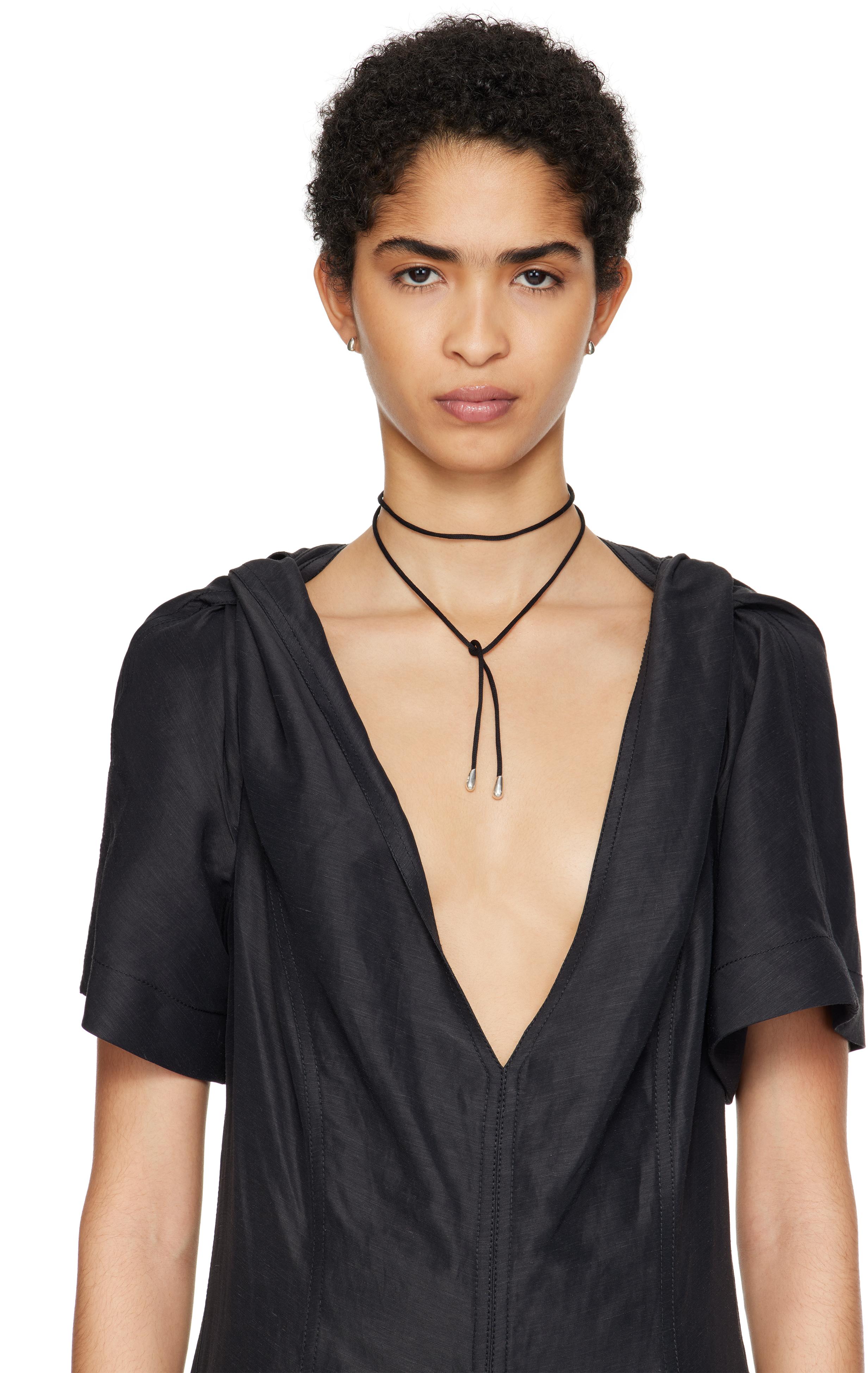Black shoelace choker store