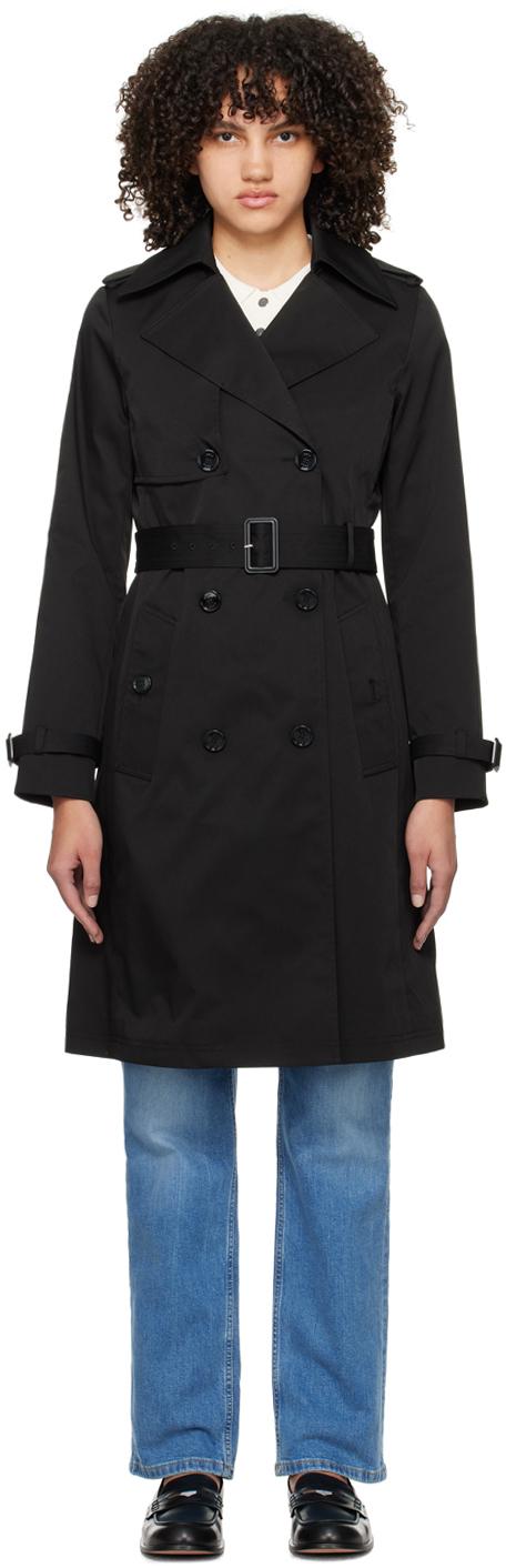 BOSS Buckled Trench Coat in Black Lyst UK