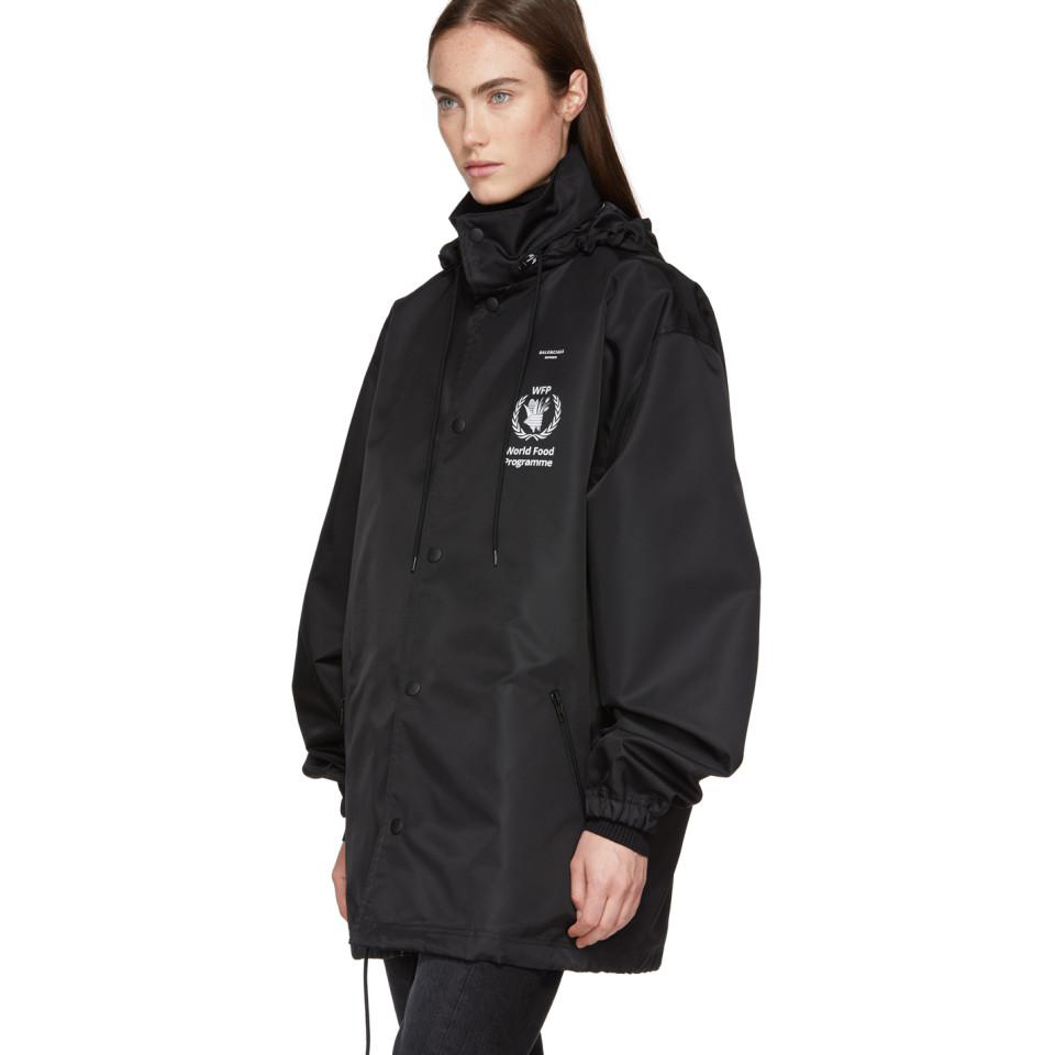 Balenciaga Black World Food Programme Windbreaker Jacket | Lyst Balenciaga Black World Food Programme Windbreaker Jacket | Lyst