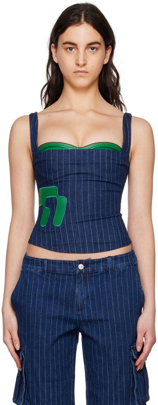 Miaou Blue Hannah Jewett Edition Bobby Denim Corset | Lyst