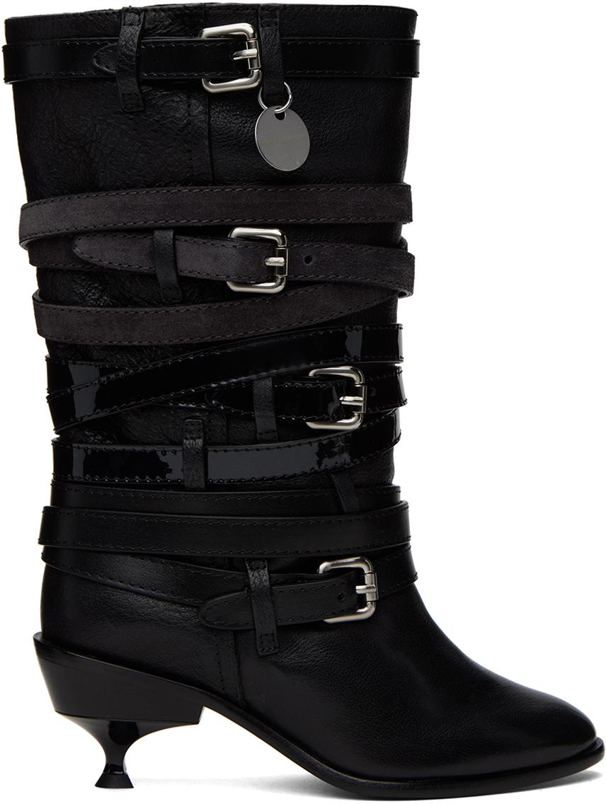Kiko Kostadinov Black Quad Belt Boots | Lyst