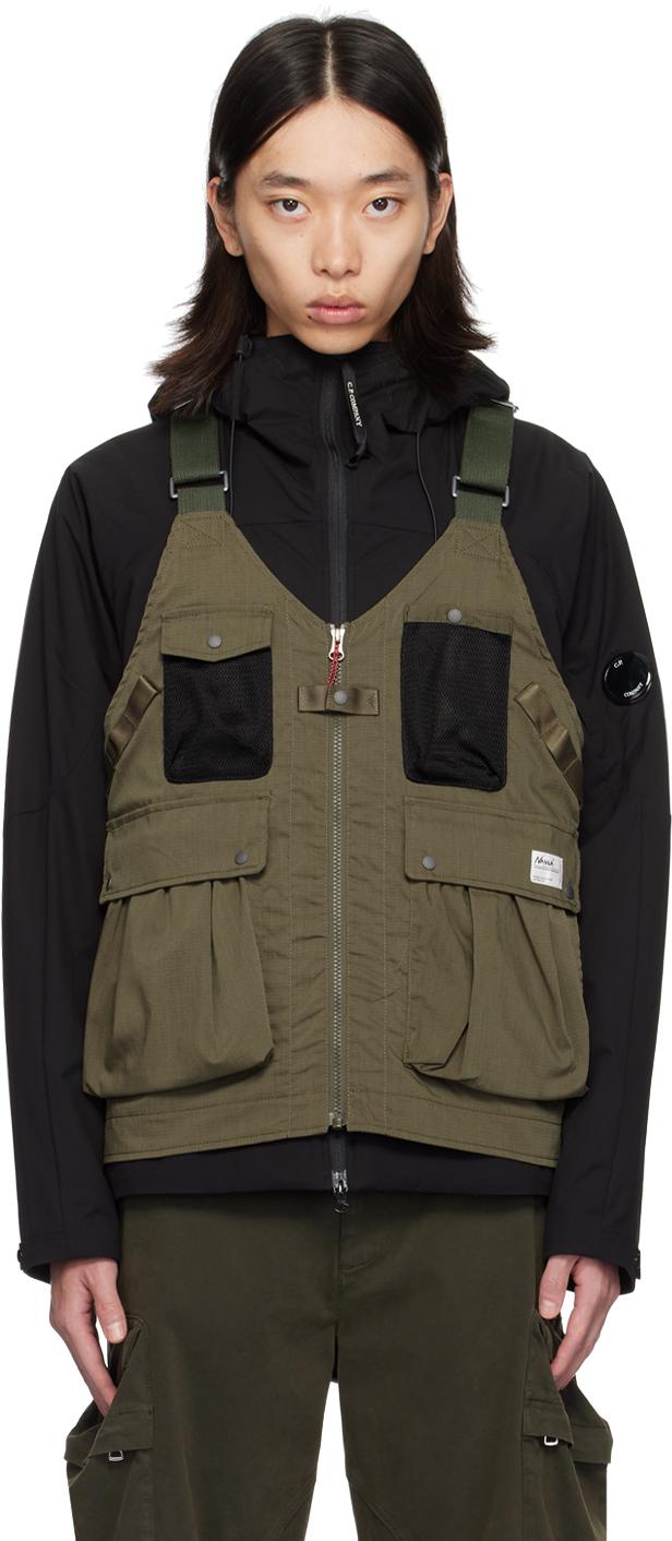 NANGA Khaki Hinoc Ripstop Field Vest in Black for Men | Lyst