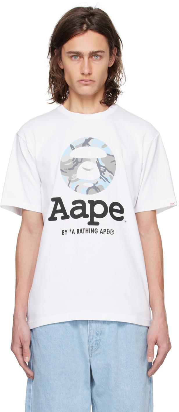 Aape By A Bathing Ape Moonface Camo T-shirt in White for Men | Lyst