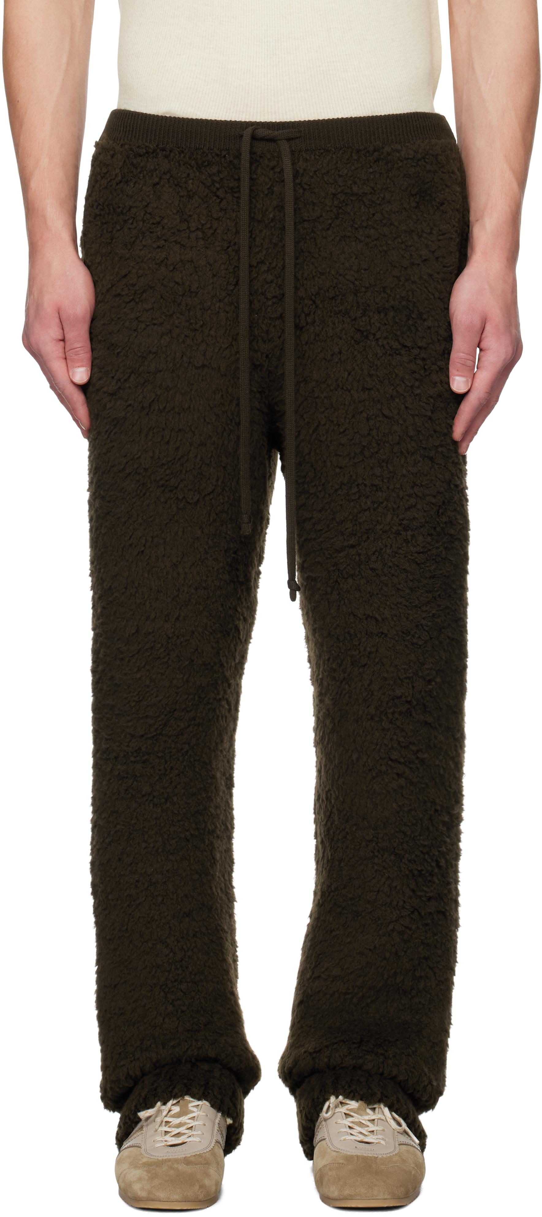 AURALEE Merino Wool Boa Knit Sweatpants in Black for Men | Lyst
