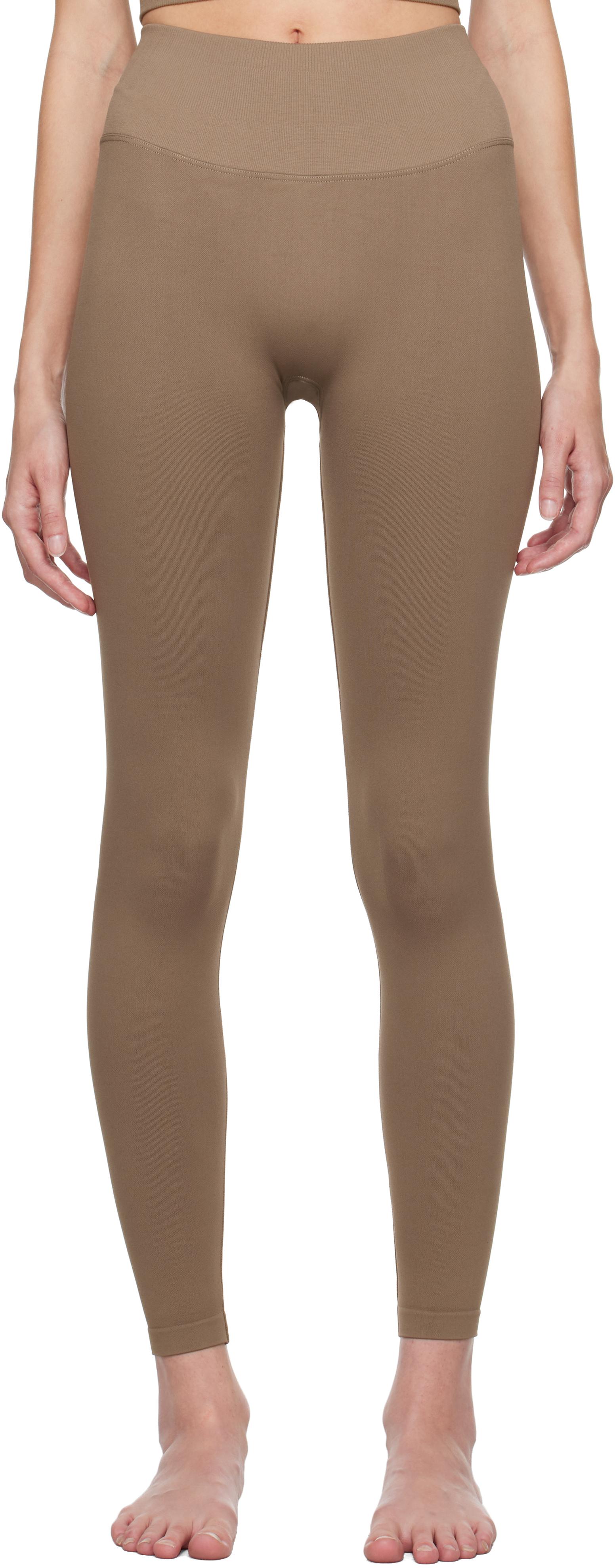 Skims Taupe Contour Nylon leggings in Natural | Lyst