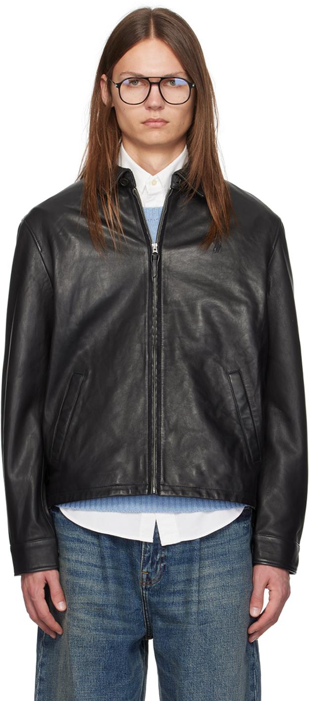 Polo Ralph Lauren Zip-Up Leather Jacket in Black for Men | Lyst