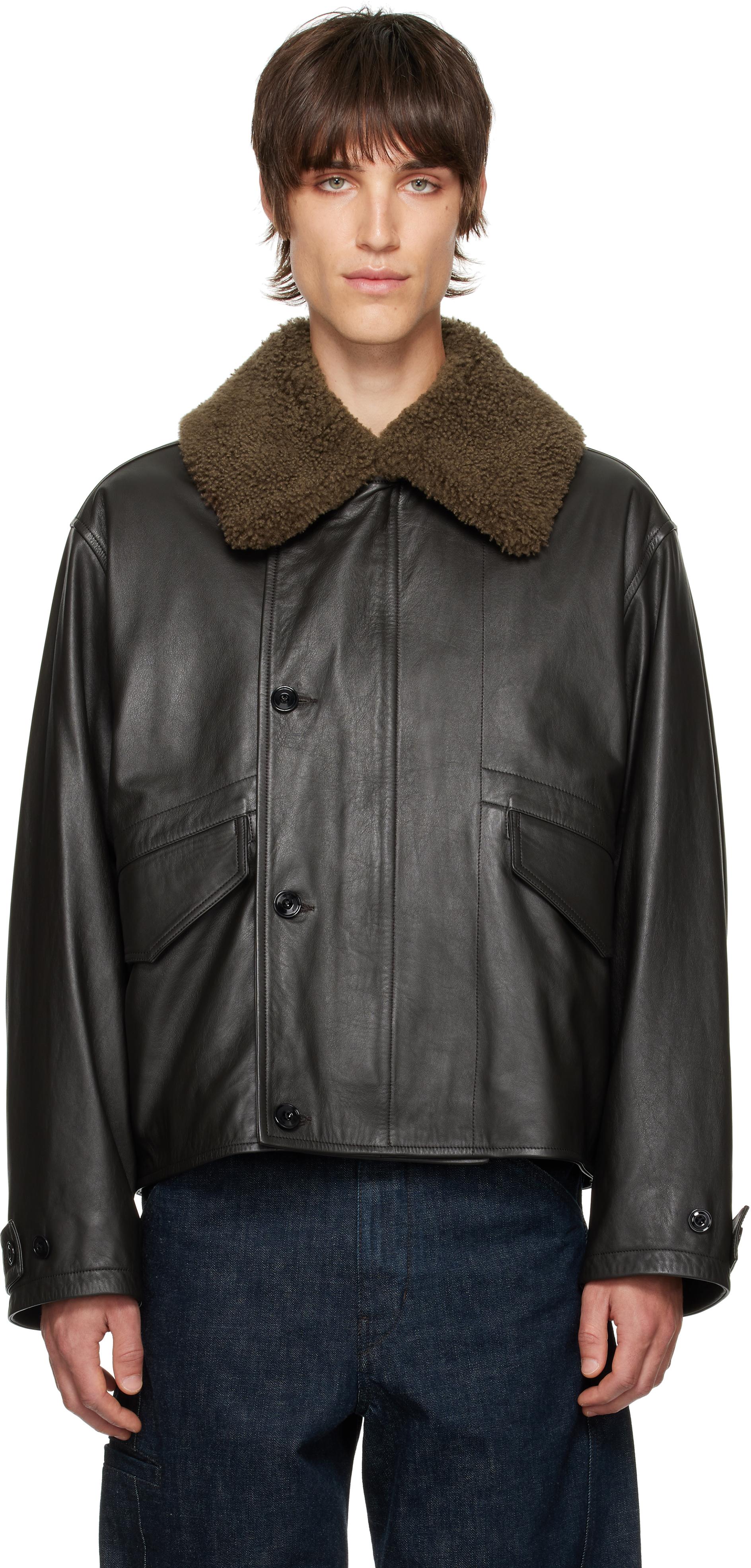 Lemaire Quilted Leather Jacket in Black for Men | Lyst