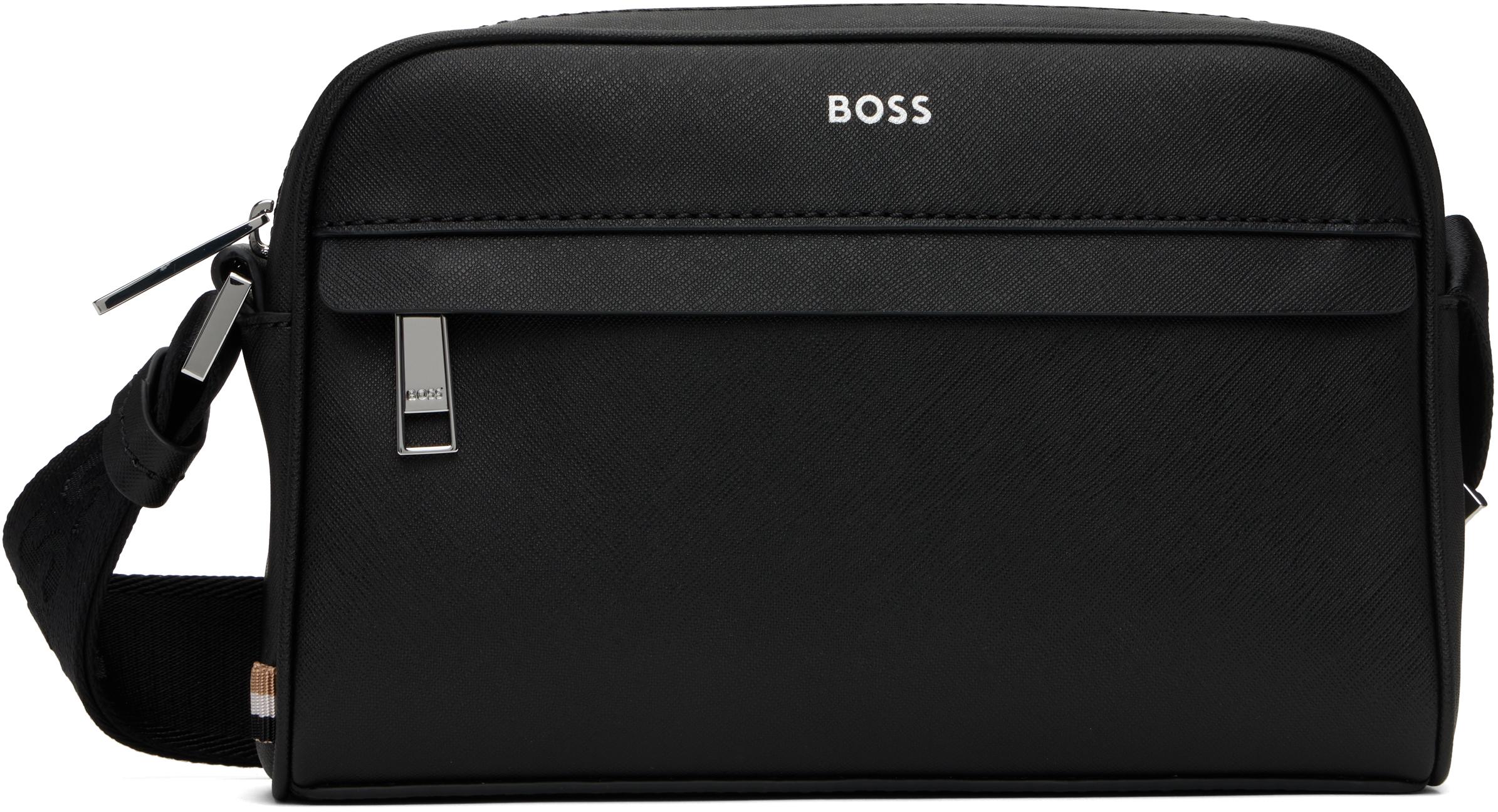 BOSS Saffiano Leather Bag in Black for Men | Lyst