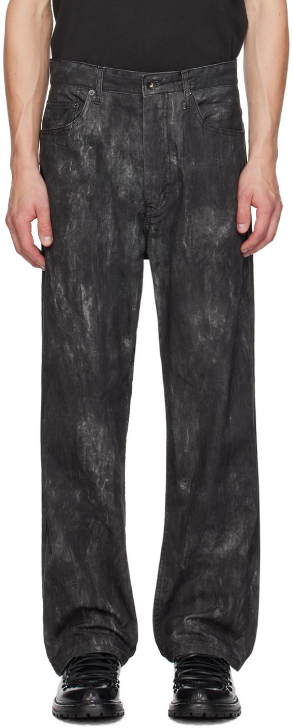 Engineered Garments Distressed Print Rf Jeans in Black for Men | Lyst