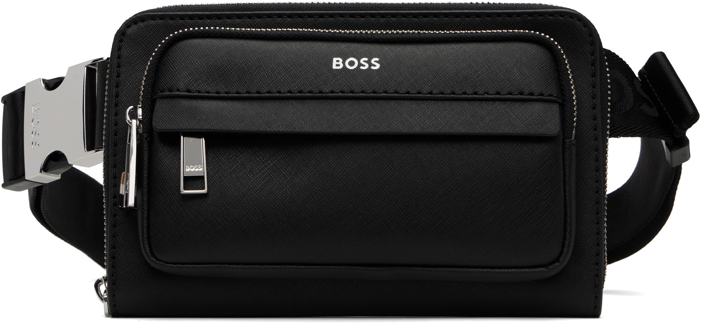 BOSS Structured Crossbody Pouch in Black for Men | Lyst