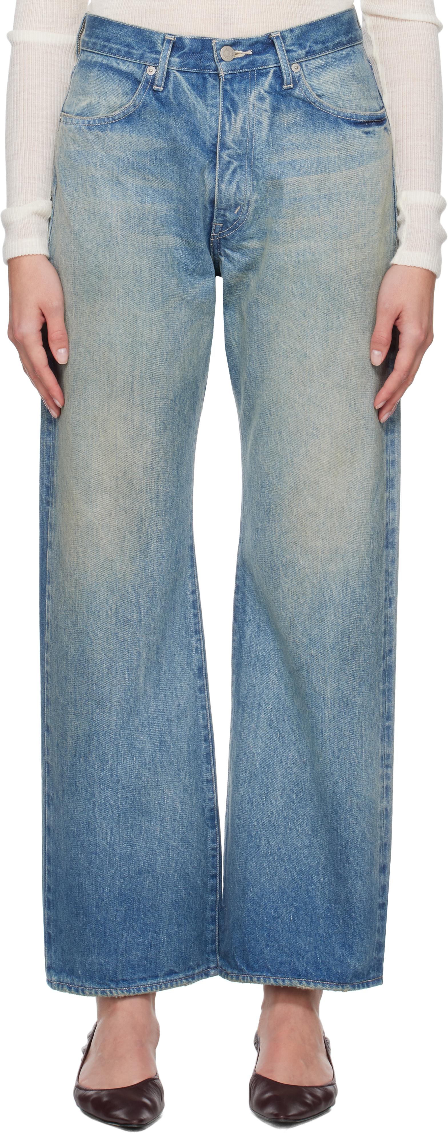 AURALEE Selvedge Faded Heavy Jeans in Blue | Lyst