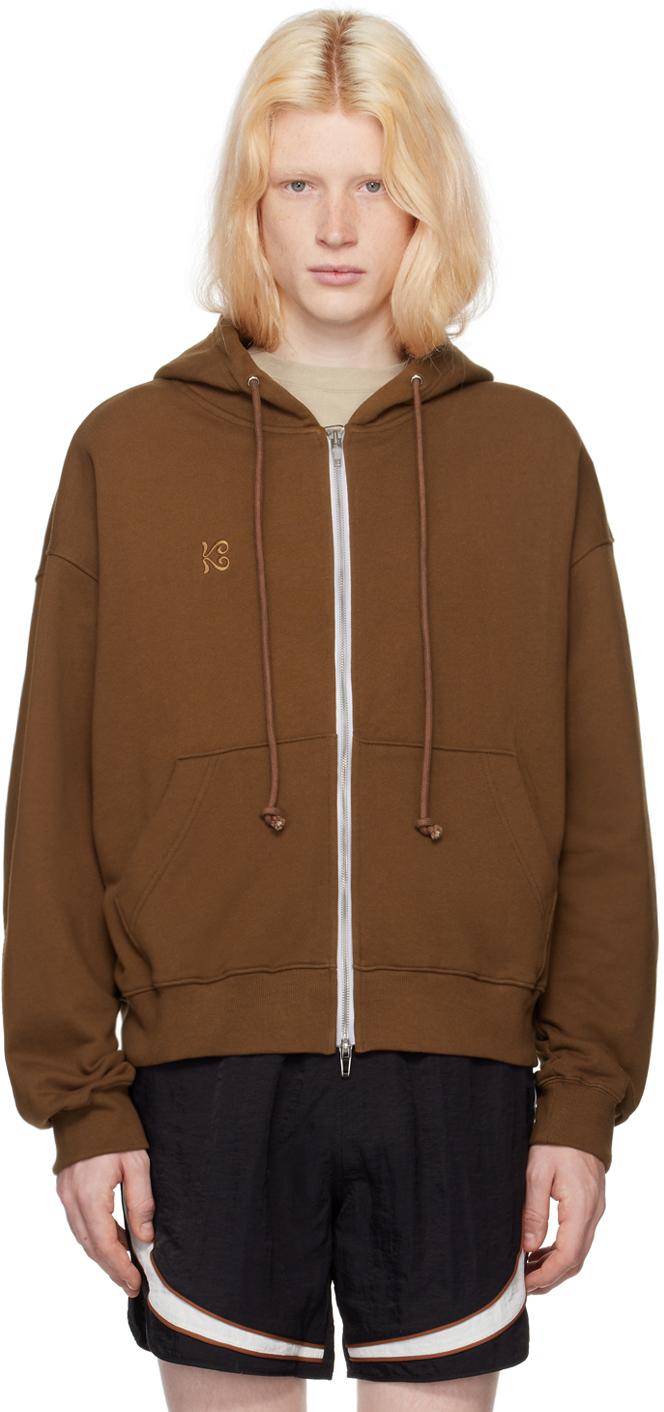 Kijun Roadmap Hoodie in Brown for Men | Lyst