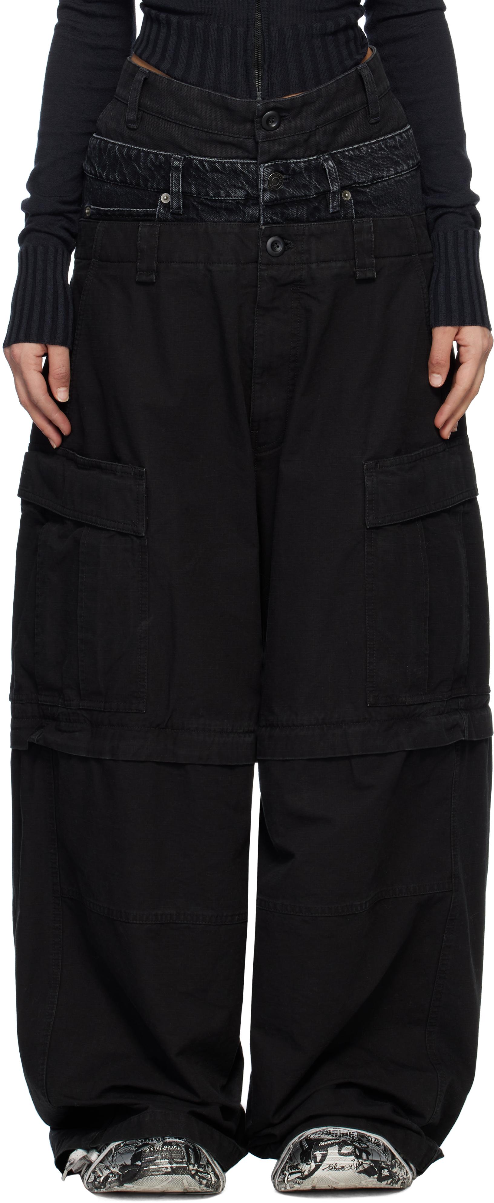 Balenciaga Triple Layered Cargo Pants in Black | Lyst