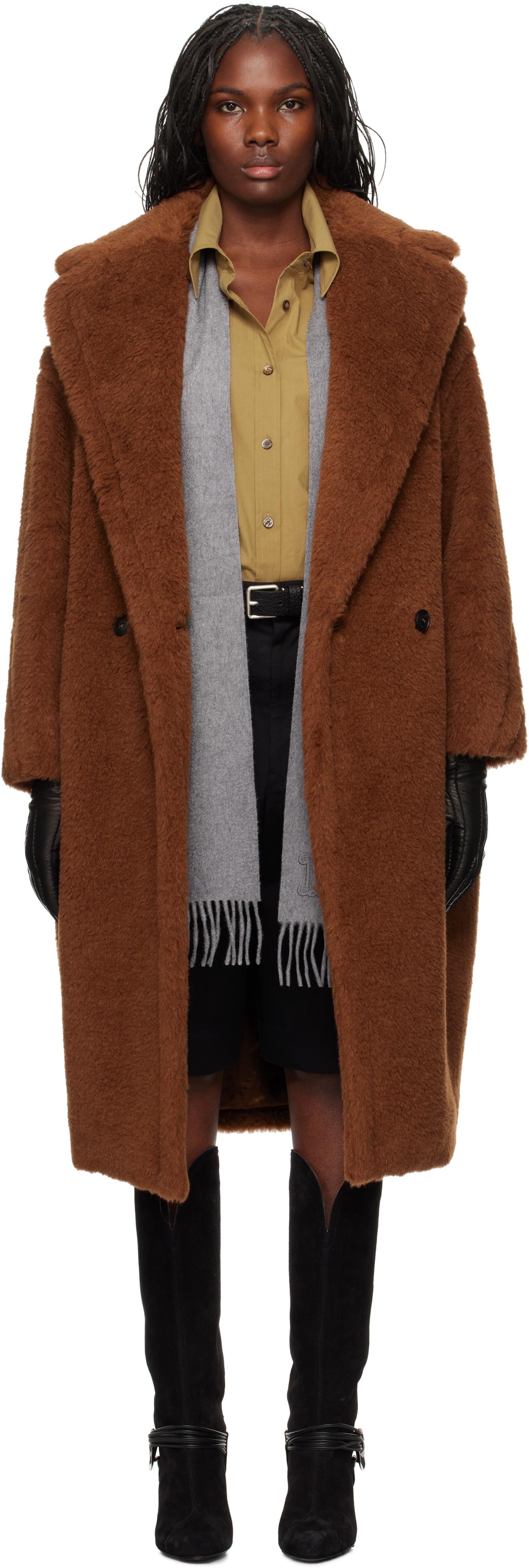 Max Mara Tan Tedgirl Coat in Black | Lyst