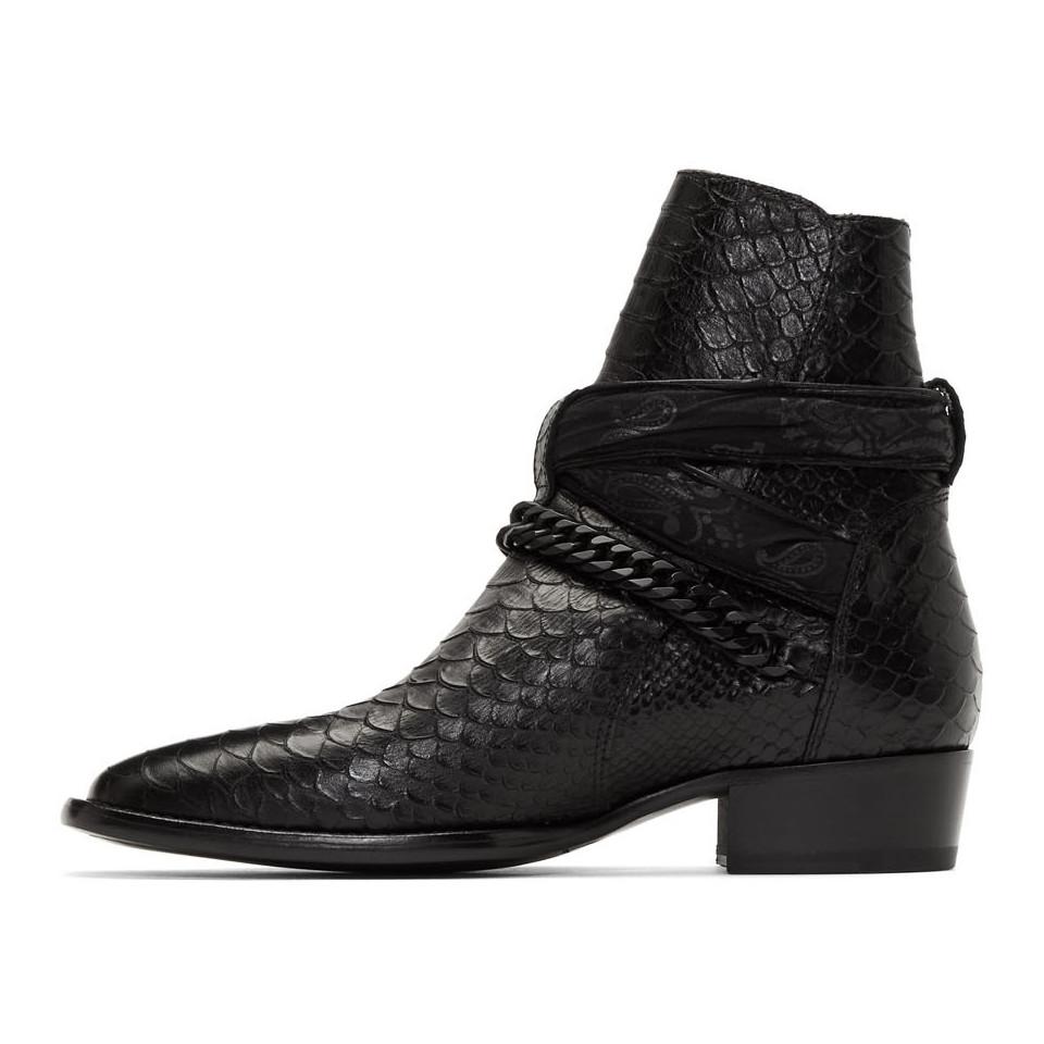 Amiri Leather Python-stamped Jodhpur Boots in Black for Men - Save 44% ...