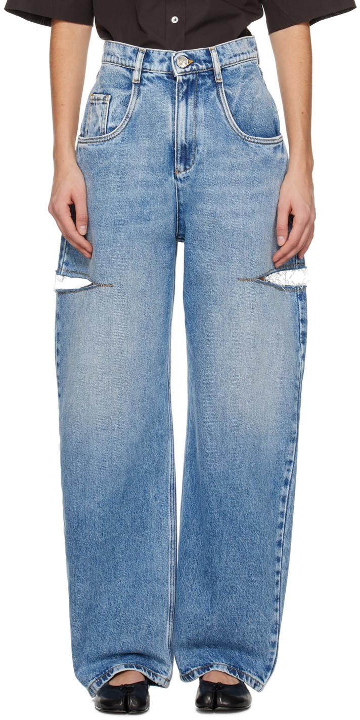 Maison Margiela Blue Slash Jeans | Lyst