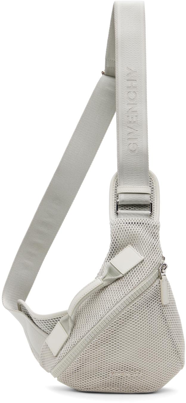 Givenchy Gray Small G-zip Triangle Bag in White for Men | Lyst