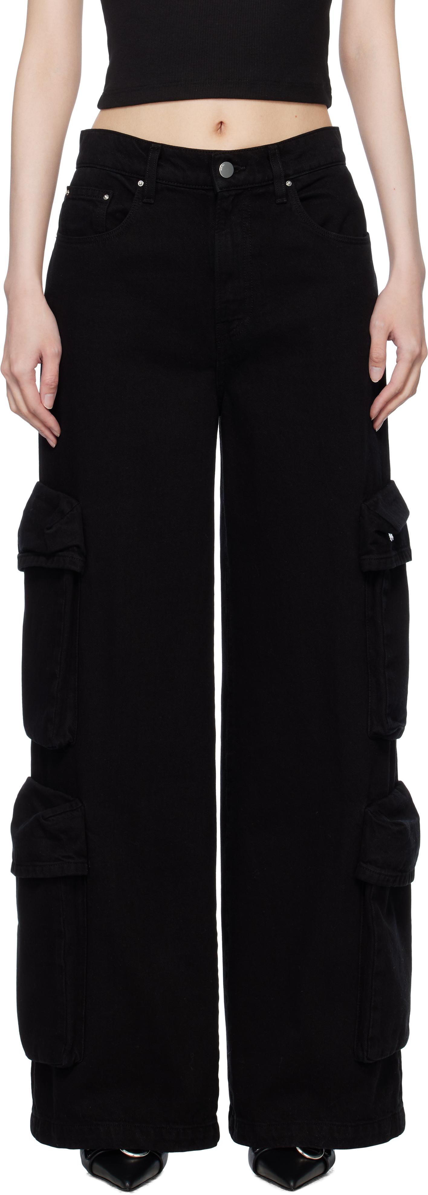 Amiri Baggy Denim Cargo Pants in Black | Lyst