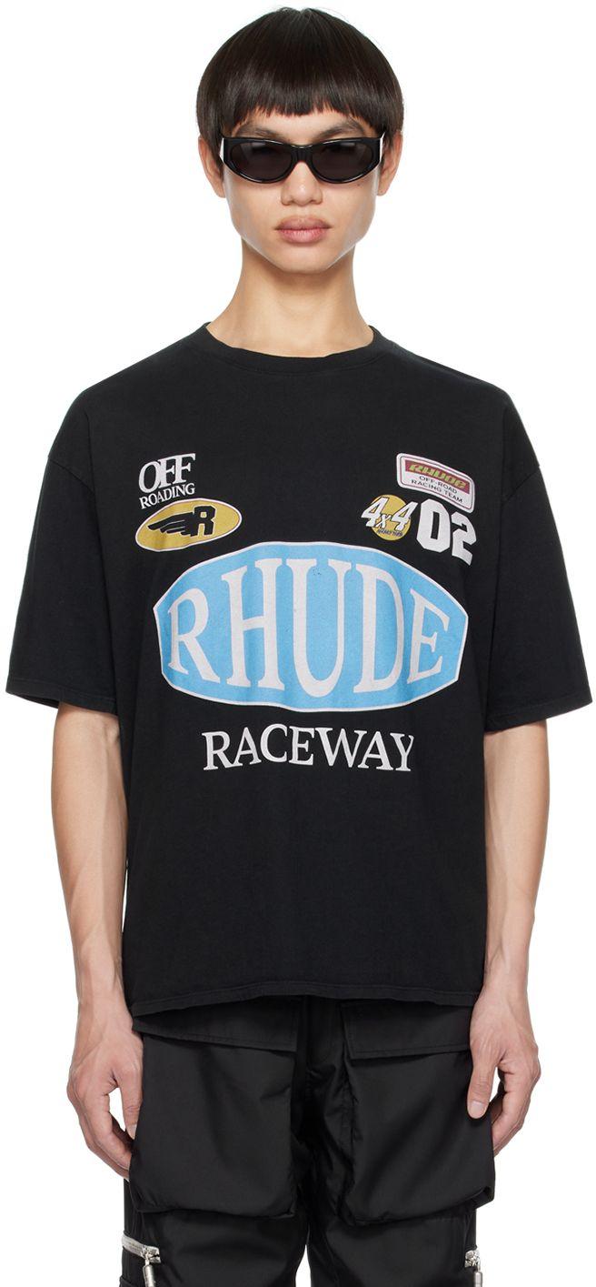 Rhude Ssense Exclusive Black Raceway T-shirt for Men | Lyst
