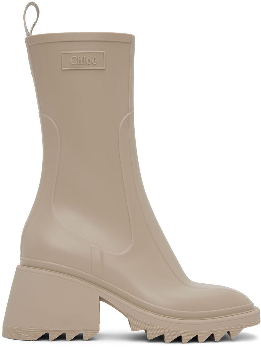 Chloé Beige Betty Boots in Brown | Lyst
