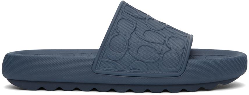COACH Blue Obi Sport Slides for Men | Lyst