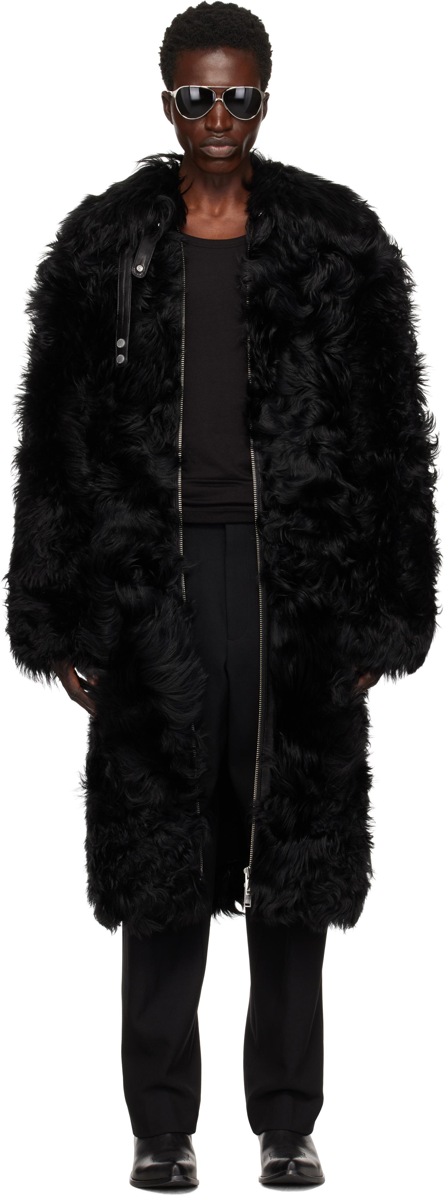 Moose Knuckles Efna Long Shearling Coat in Black for Men | Lyst