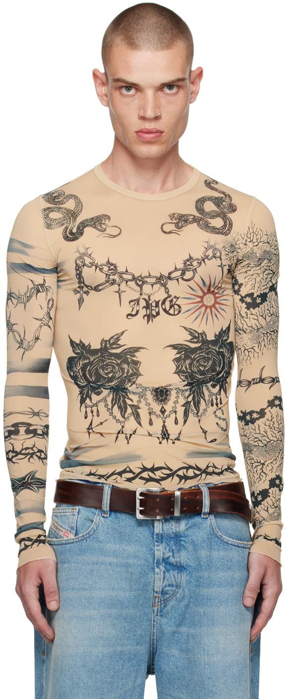 Jean Paul Gaultier Beige Knwls Edition Long Sleeve T-shirt Jean Paul Gaultier Beige Knwls Edition Long Sleeve T-shirt