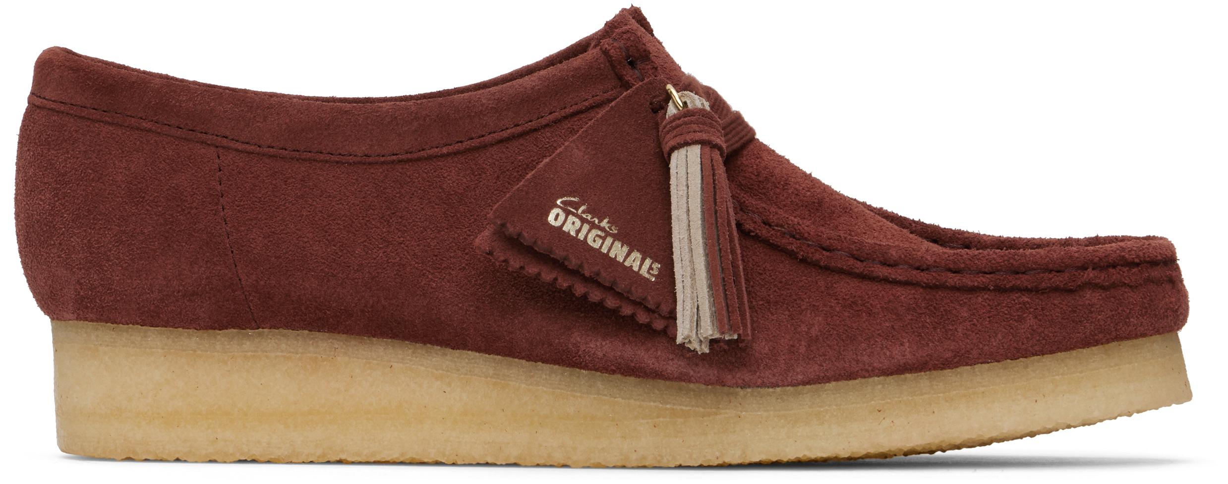 Clarks Burgundy Wallabee Derbys in Black | Lyst